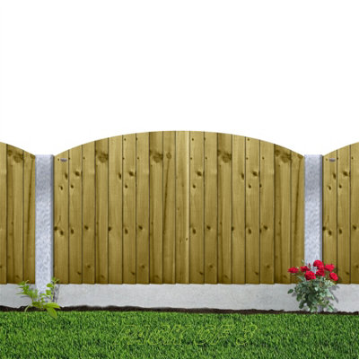 Dome Top Feather Edge Fence Panel (Pack of 3) Width: 6ft x Height: 3ft ...