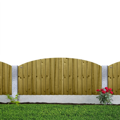 Dome Top Feather Edge Fence Panel (Pack of 4) Width: 6ft x Height: 2ft ...