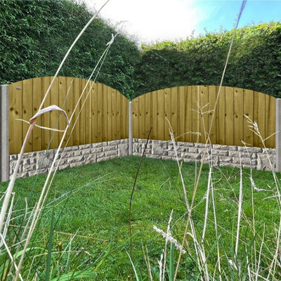 Dome Top Feather Edge Fence Panel (Pack of 5) Width: 6ft x Height: 2ft ...