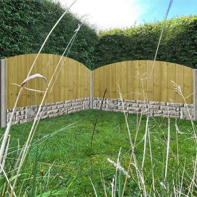 Dome Top Tongue & Groove Fence Panel (Pack of 5) Width: 6ft x Height ...