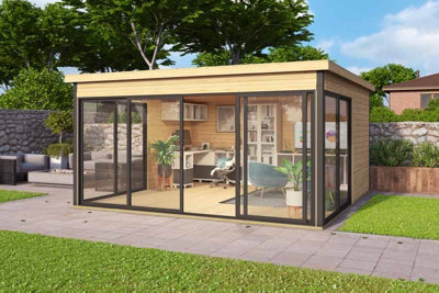 Shop Domeo 5 + Domeo 5 Al pack ISO-Log Cabin, Wooden Garden Room ...