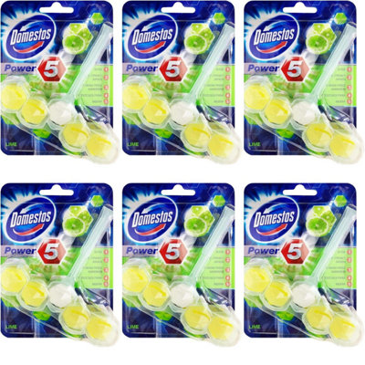 Domestos Power 5 Rim Block Lime 55 g (Pack of 6) | DIY at B&Q