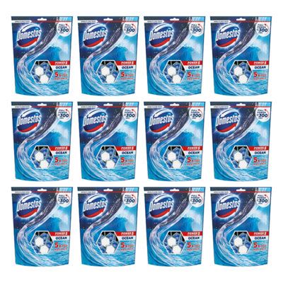 Domestos Power 5 Toilet Rim Block Ocean - Pack of 12