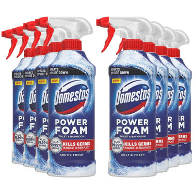 Domestos Power Foam Toilet & Bathroom Cleaner Spray Arctic Fresh, 450ml ...