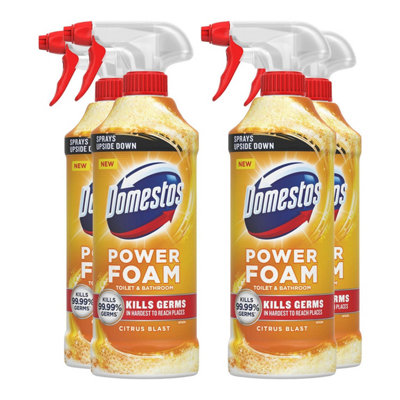 Domestos Power Foam Toilet & Bathroom Cleaner Spray Citrus Blast, 450ml ...