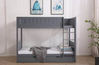 Buy Domino Wooden Bunk Bed in Grey, Kids Bedroom Furniture, 2x 3FT ...