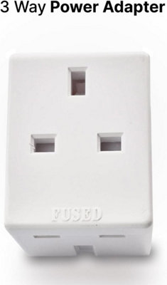 DOMIRA 3 Way UK Plug Adapter Double Socket Power Extension Adapter ...