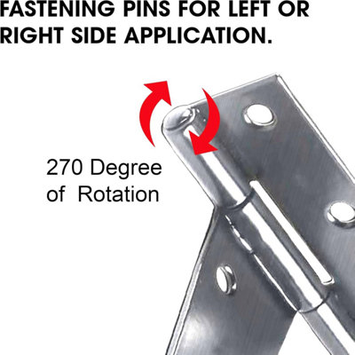 DOMIRA 4PK 200mm 8 inch T Hinges with Screws Silver Door Hinges for ...