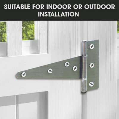 DOMIRA 4PK 200mm 8 inch T Hinges with Screws Silver Door Hinges for ...