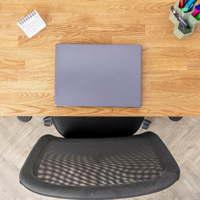 domli Solid Oak Wood Home Office Computer Desk With Black Hairpin Legs ...