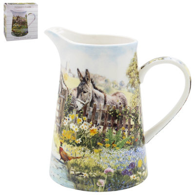 Donkey Jug Ceramic Pitcher Farm Animal Design Milk Water Cream Jug Gift ...