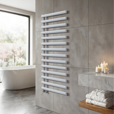 Donovan White Heated Towel Rail - 1610x500mm | DIY at B&Q