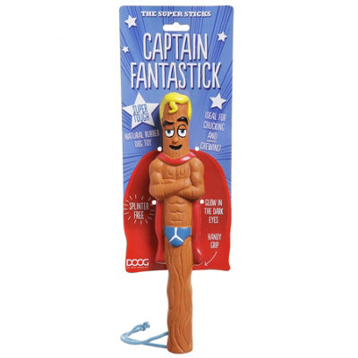 DOOG Super Hero Rubber Floating Dog Throwing Stick - Captain Fantastick