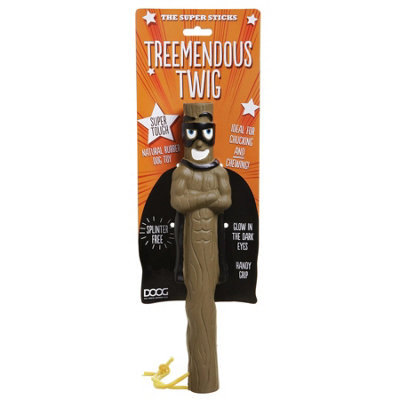 DOOG Super Hero Rubber Floating Dog Throwing Stick - Tree-mendous Twig
