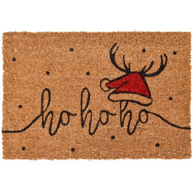 Door Entrance Door Mat 60 x 40cm HO HO HO | DIY at B&Q
