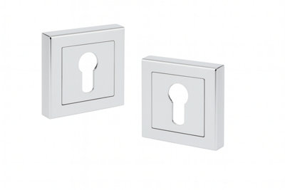 Door Euro Key Hole Polished Chrome Finish Square Rose Escutcheon for ...