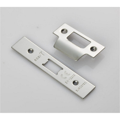 Door Frame Forend Strike and Fixing Pack - for Flat Latches Bright ...