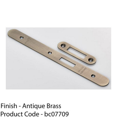 Door Frame Forend Strike & Fixing Pack - DIN EURO Deadlock Antique ...