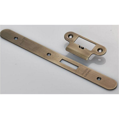 Door Frame Forend Strike & Fixing Pack - DIN Latch Antique Brass RADIUS ...