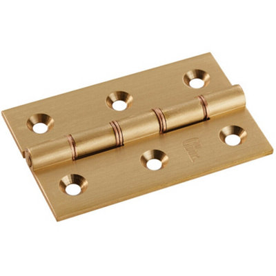 Door Handle & Bathroom Lock Pack Satin Brass Straight Lever Turn Backplate