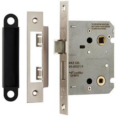 Door Handle & Bathroom Lock Pack Satin Chrome Victorian Curved Ornate ...