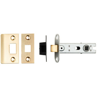 Door Handle & Latch Pack Satin Brass Straight Round Bar Screwless Round ...