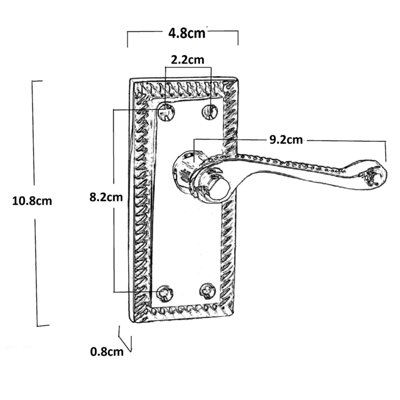 Door Handles Georgian Satin Lever Latch Roped Edge + Latch & Hinges