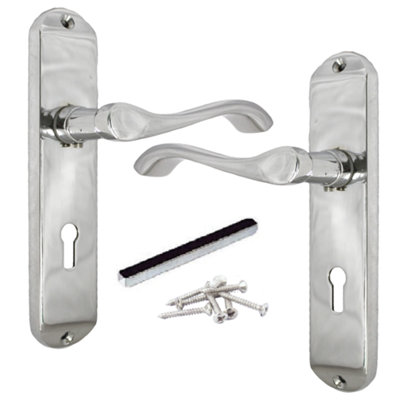 Door Handles on Backplate Chrome Scroll Lock Eclipse Cadenza