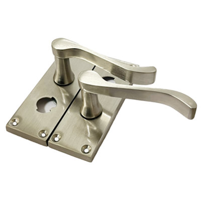 Door Handles Victorian Scroll Bathroom WC Privacy Lock - Satin 118 x ...