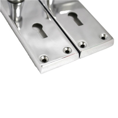 Door Handles Victorian Scroll Lever Lock - Chrome 150 x 40mm