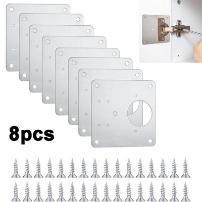 Door Hinge Repair Kit Plate and Screws Cabinet Hinges