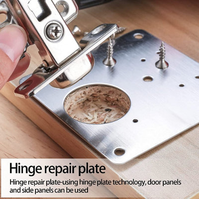 Door Hinge Repair Kit Plate and Screws Cabinet Hinges