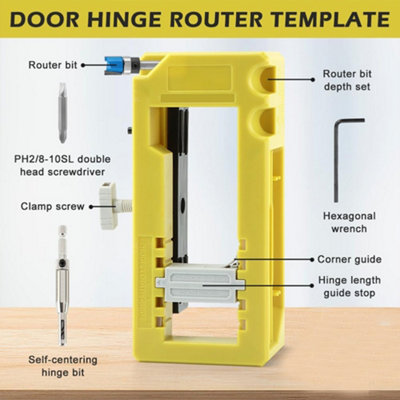 Door Hinge Routing Jig Stable Easy Installation Adjustable Door Hinge ...