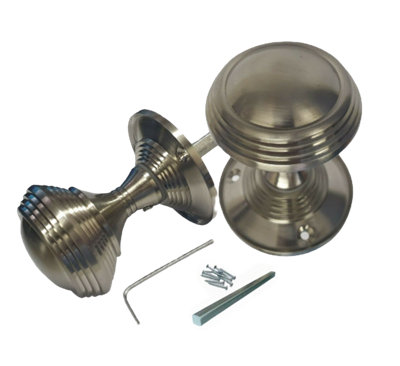 Buy Door Knob Queen Anne Reeded Mortice - Quality Satin Finish on Brass ...