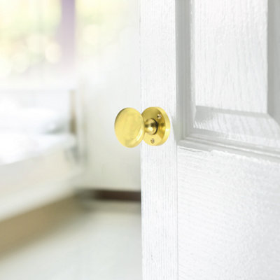 Door Knobs Round Victorian Mortice Knob Sprung - Brass Latch Pack 56mm