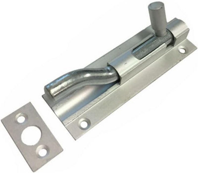 Door Lock Bolts -75mm x 25mm Necked Barrel Bolt, Satin Anodised ...