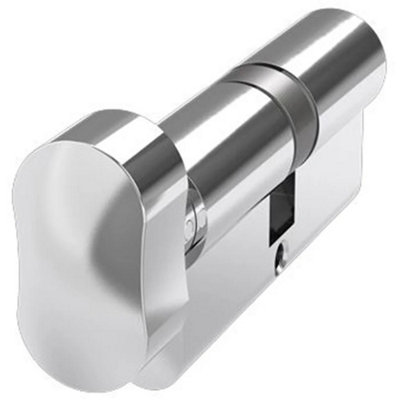 Door Lock with Keys - Chrome Thumb Turn Euro Cylinder Barrel Lock 40/40 ...