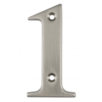 Door Number 1 in Satin Stainless- Screw Fix 3" Nanocoast House Number ...