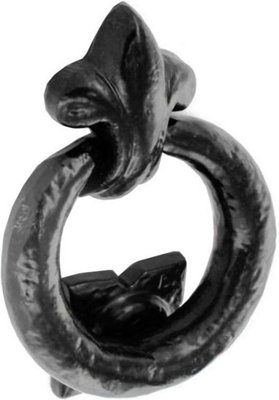 Door Ring Knocker, 120mm x 90mm, Antique Black, Pack of 1 | DIY at B&Q