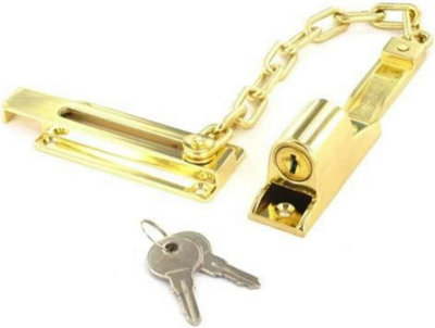Door Security Chain Lock Polished Brass Security Chain with Door Lock ...
