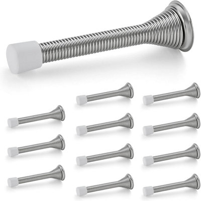 Door stops, set of 12 spring loaded door stops with rubber bumpers ...