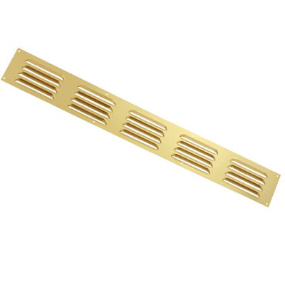 Door Vent - Louvred Aluminium 610x76mm Gold