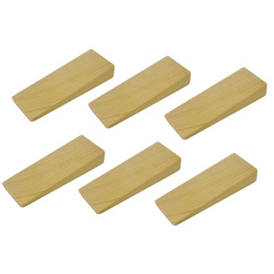 Door Wedges Wooden Mini Pack of 6, Door Stop Multipack
