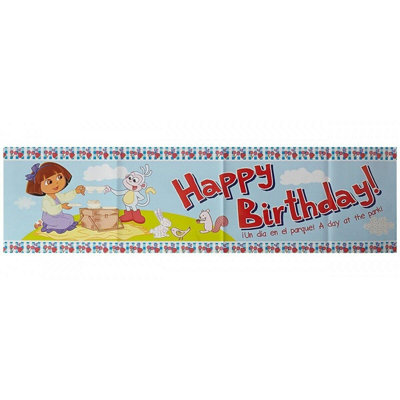 Dora The Explorer Foil Picnic Banner Multicoloured (One Size)