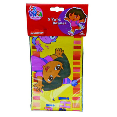 Dora The Explorer Friends Happy Birthday Banner Yellow/Orange/Pink (One ...