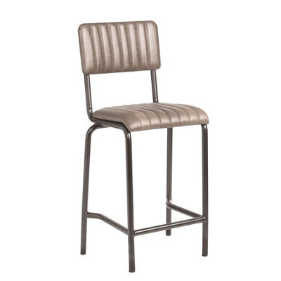 Dore Mid Bar Stool - Ribbed - Lascari Distressed Silver