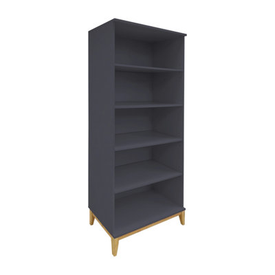 Dorel Home Pelle Bookcase 4 shelves in GreyWotan Oak