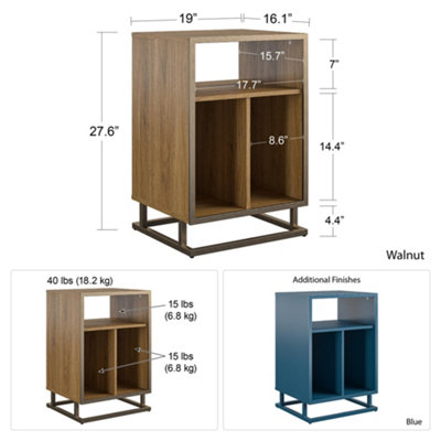 Dorel Home Regal Turntable Stand in Walnut Look