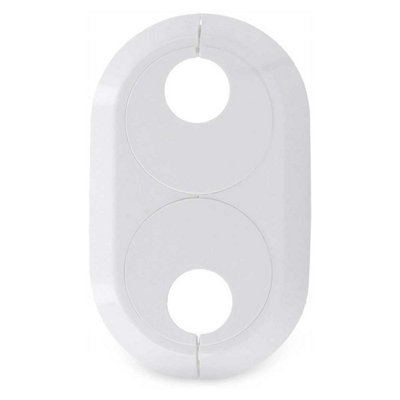 Double 16mm PVC White Radiator Plastic Water Pipe Cover Collar