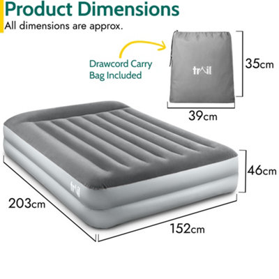Double Air Bed with Built In Electric Pump Deluxe Inflatable Airbed ...